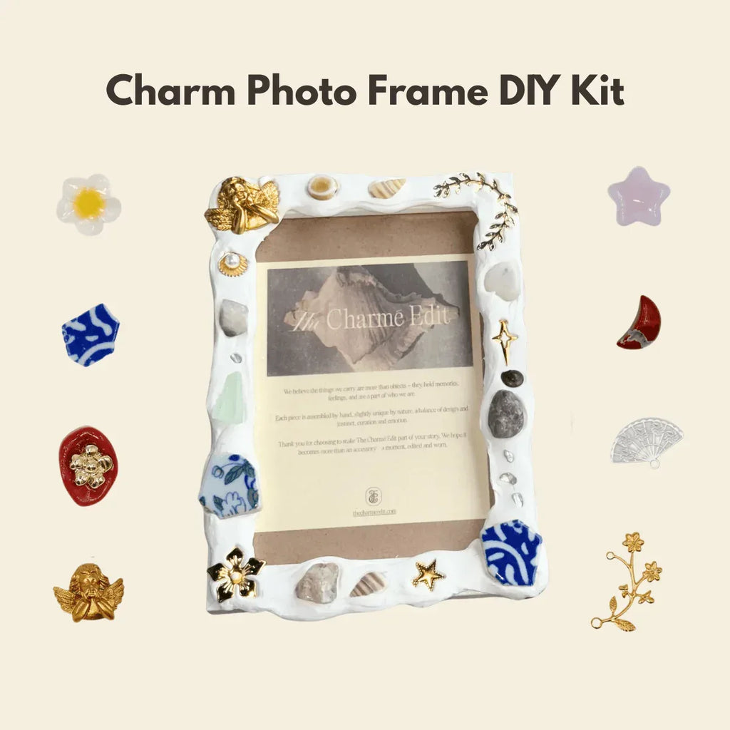 Girls night DIY ideas: DIY photo frame kit with shell and flower charms ...